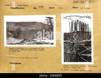 Kiskatinaw River Bridge. Original caption: 43-2696-Downstream side ...