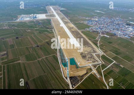Aerial photo shows the Anyang Hongqiqu Airport is under construction at ...