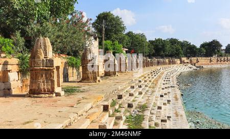 View of few of 300 Temples around Munsar Lake, Viramgam, Ahmedabad ...