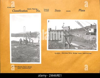 Chisana River Bridge under construction. State: Alaska Stock Photo - Alamy