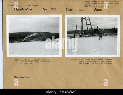 Construction of Nisutlin Bay Bridge. Original caption: Moving Jack ...