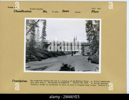 Two negatives showing the new #1 crossing of the Koidern River ...
