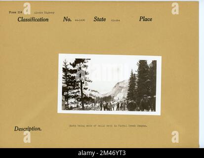 Shots being made of solid rock in Pistol Creek Canyon. State: Alaska ...