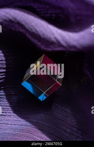 Luminous prism cubes refract light in different colors Stock Photo - Alamy