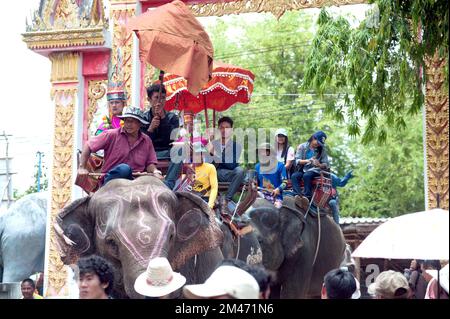 Ordination Parade on Elephants Back Festival is when elephants parade ...