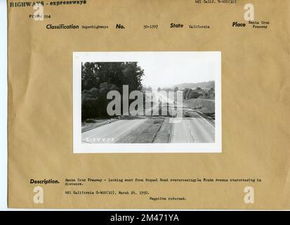 Santa Cruz Freeway. Original caption: Freeway at grade- urban. Soquel ...