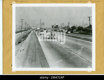 Santa Ana Freeway. Original caption: Santa Ana Freeway looking south ...