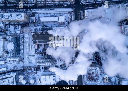 Pipe of a city boiler room against a decline Stock Photo - Alamy