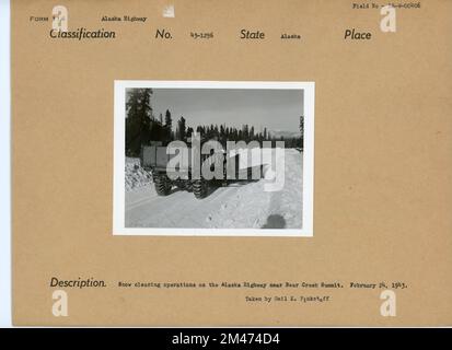 Snow clearing operations near Bear Creek Summit. Original caption: Snow ...