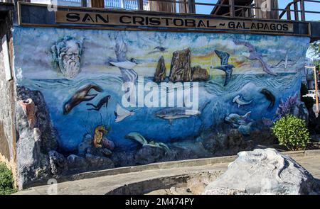 Tourist information signs in the Galapagos, Ecuador Stock Photo - Alamy
