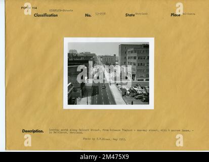Calvert Street, Baltimore. Original caption: Looking north along ...