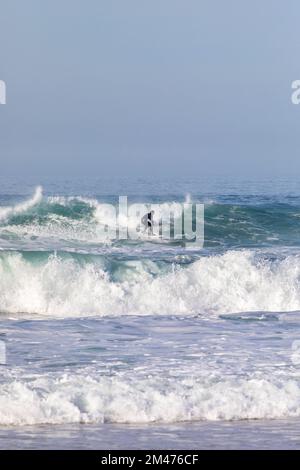 Portugal, Oeste Region, Ferrel, Crashing Waves near Praia da Almagreira ...