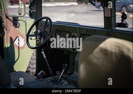 Detail of the interior of a military Humvee Stock Photo - Alamy