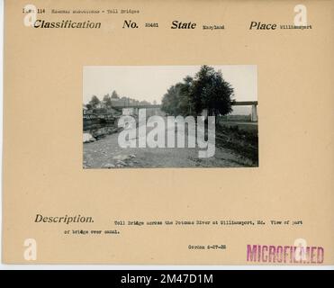 Toll bridge across the Potomac River. Original caption: Toll bridge ...