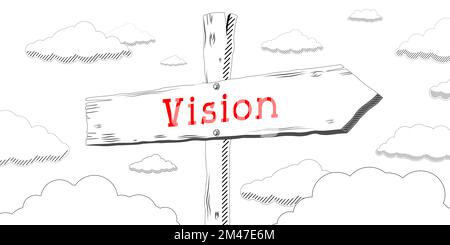 Vision - outline signpost with one arrow Stock Photo - Alamy