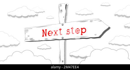 Progress - outline signpost with one arrow Stock Photo - Alamy