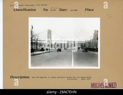 New York approach to George Washington bridge over the Hudson River ...