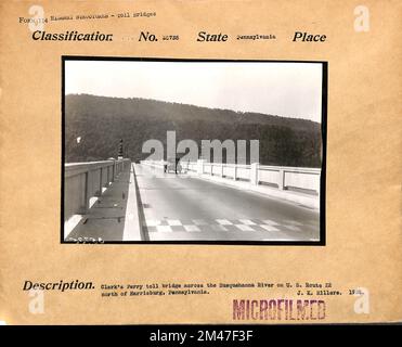 Clark's Ferry toll Bridge across the Susquehanna River on U.S. Route 22 ...