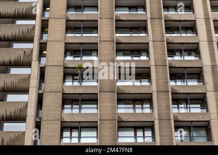Shakespeare Tower, one of the three 42 storey tower blocks which make ...