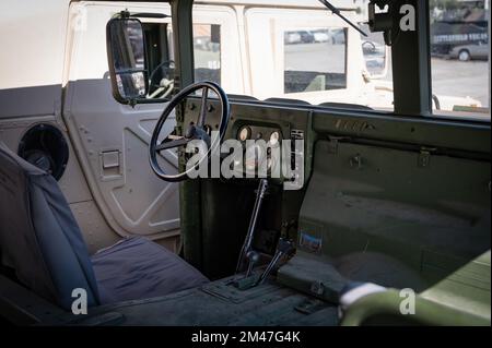 Detail of the interior of a military Humvee Stock Photo - Alamy