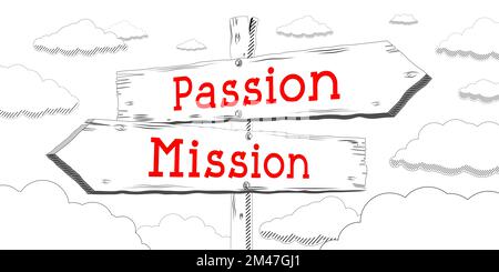 Mission - red signpost Stock Photo - Alamy
