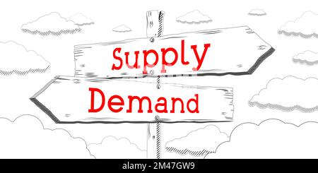 Supply and demand concept with red arrow, 3D rendering Stock Photo - Alamy