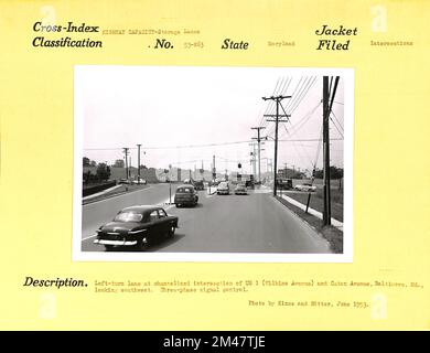 Left-turn storage lane at channelized intersection. Original caption ...