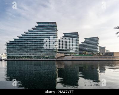Apartment buildings of the Al Bandar neighbourhood in Al Raha Beach ...