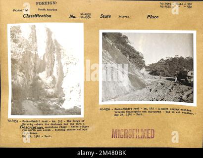 Sucre-Camiri road. Original caption: Sucre-Camiri road; 4553: km 586 ...