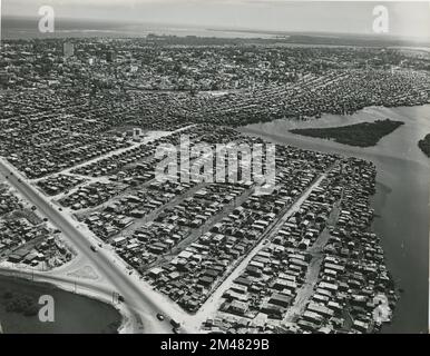 El Fanguito. Original caption: Aerial view of El Fanguito slum and ...