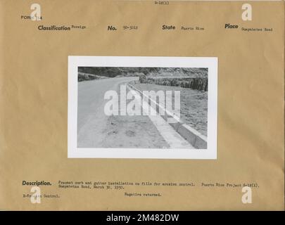 Precast curb and gutter installation, Puerto Rico. Original caption ...