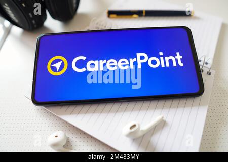 In this photo illustration, the CareerPoint logo is displayed on a ...