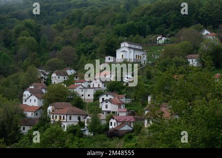 Houses on hills village Papradište, Čaška (Caska) Macedonia Stock Photo ...