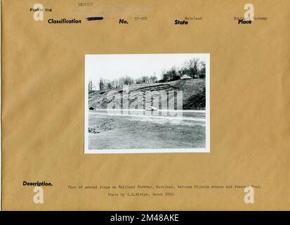 Eroded slope on Suitland Parkway. Original caption: Erosion of slope on ...