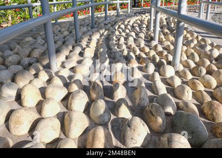 Reflexology cobblestones pathway for foot massage. Pattern from convex ...