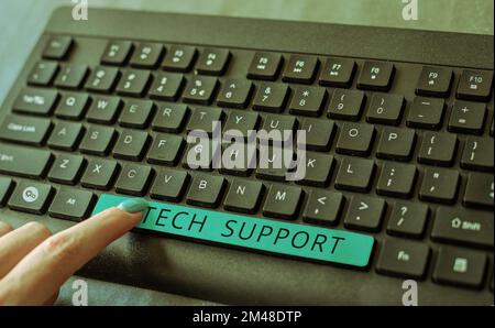 Sign displaying Tech Support. Business concept Assisting individuals ...