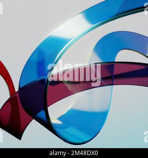 A 3D rendering. A display of translucent with refraction art design ...