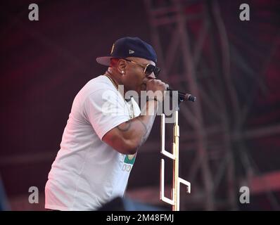 American rapper, songwriter LL Cool J in concert at The Meadows in New ...