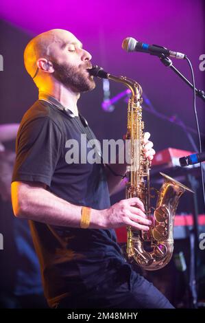 X Ambassadors in concert at a SXSW private day party Stock Photo - Alamy
