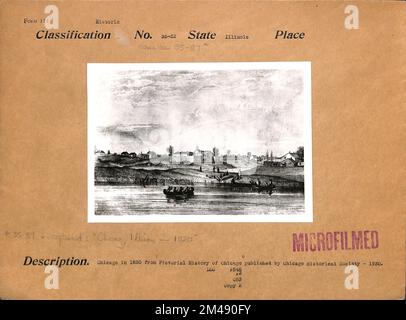 Chicago, Illinois in 1820. Original caption: Chicago, Illinois in 1820 ...