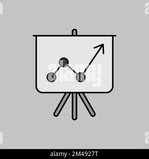 Flip-chart outline grayscale icon. Business sign Stock Vector Image ...
