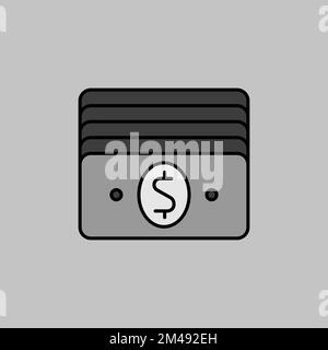 Money outline grayscale icon. Business sign Stock Vector Image & Art ...
