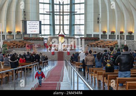Interior of the Maronite cathedral, Lady of Lebanon, Harissa, Lebanon ...