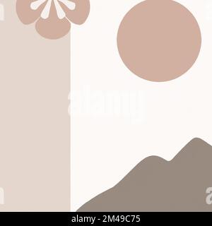 Trendy graphic illustration with an elegant muted color palette ...