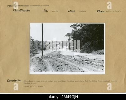 Highway Construction. Original caption: Four-lane divided highway ...