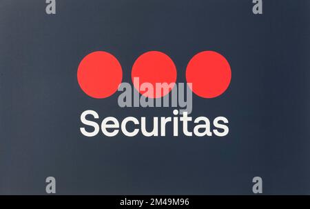 Securitas AB, logo at the headquarters of the Swedish security group ...