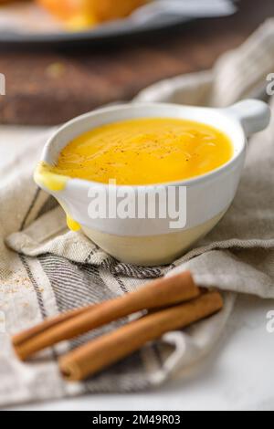 Rabanadas poveiras with egg cream and cinnamon on a kitchen countertop ...