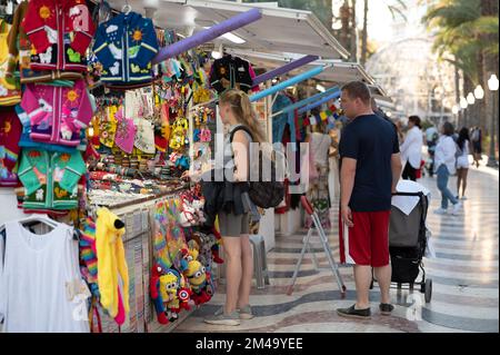 Alicante, Spain : 2022 November 18 : Tourists on the Paseo Maritimo in ...