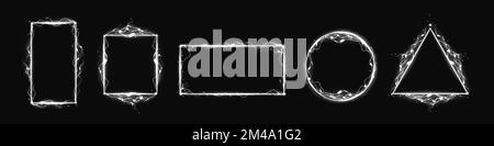 Set of round lightning frames png isolated on transparent background ...