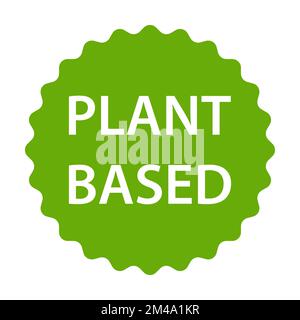 Plant based sign, icon, logo, symbol. Two leaves in a circle. Natural ...